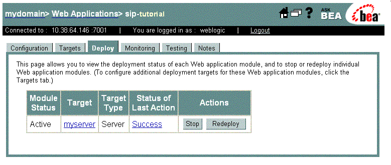 EchoServlet Tutorial - SIP Servlet Engine